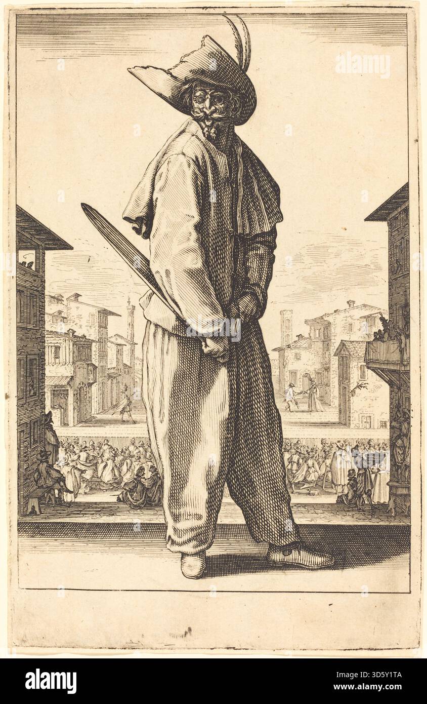 An engraving by Jacques Callot dated 1618–1620 depicting the Zanni, a ...