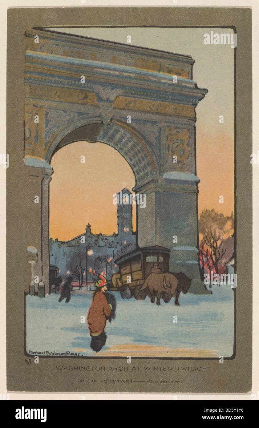 Watercolor by Rachael Robinson Elmer, 1914, depicting the Washington ...