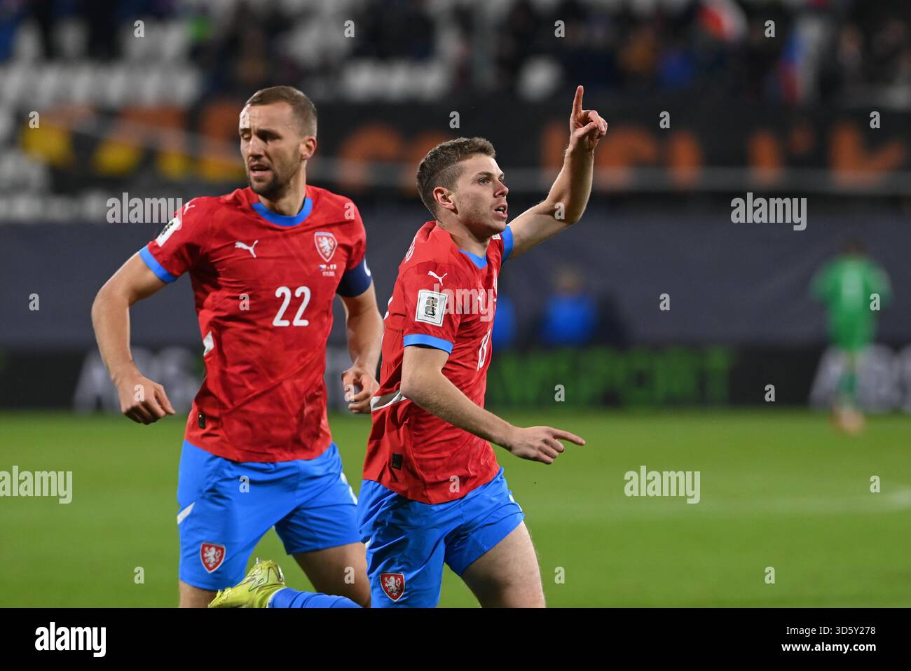 From left Czech Tomas Soucek, David Doudera in action during the ...