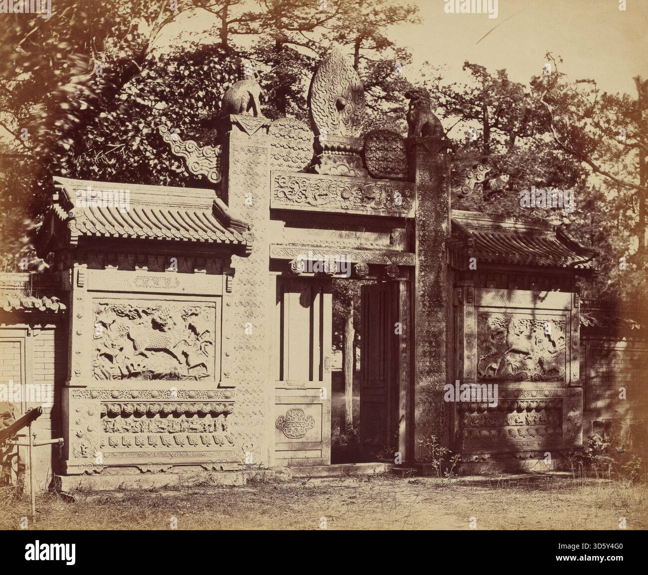 A photograph by Felice Beato from October 1860 showing the exterior of ...