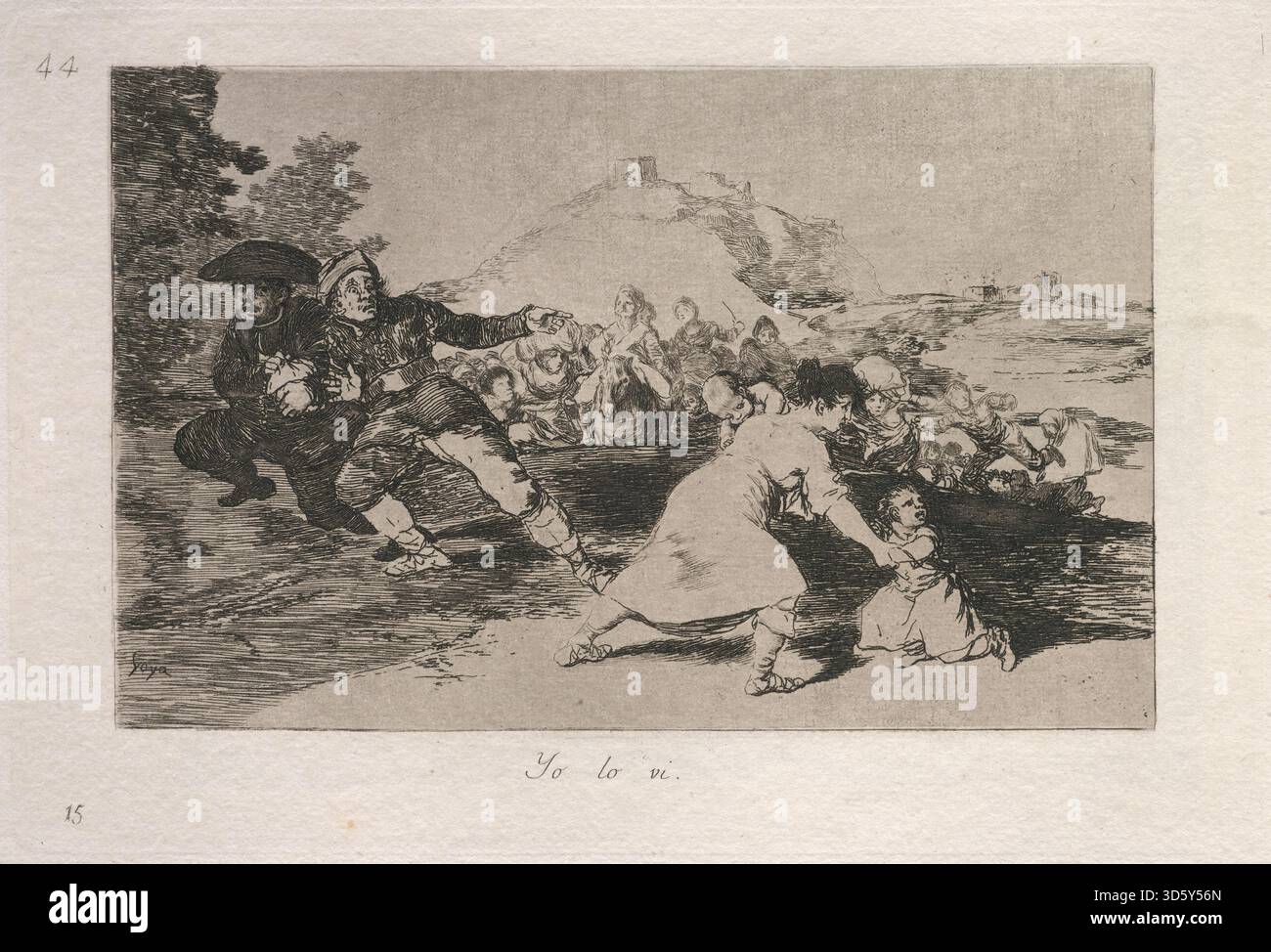 This 1863 etching by Francisco de Goya, 'I Saw It', presents figures in ...