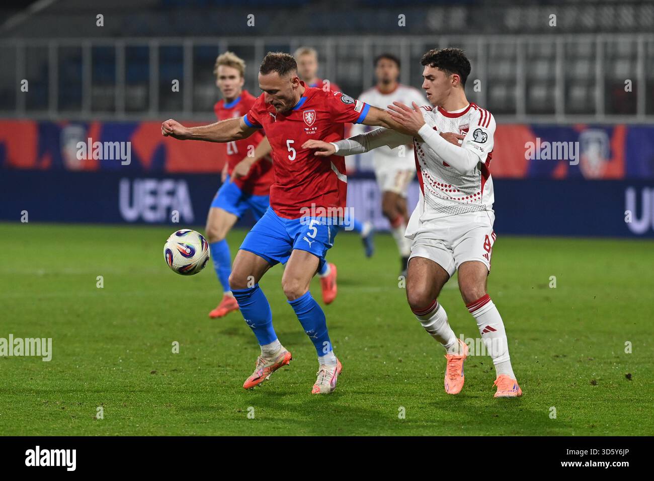 From left Czech Vladimir Coufal, James Scanlon of Gibraltar in action ...