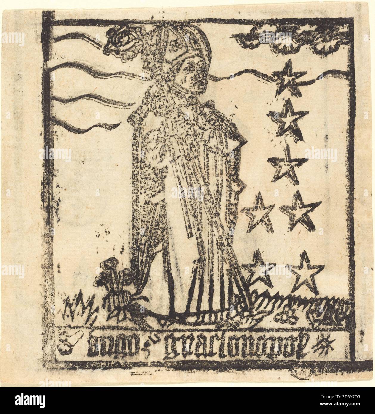 German 15th-century painting depicting Saint Hugo of Grenoble, shown in ...