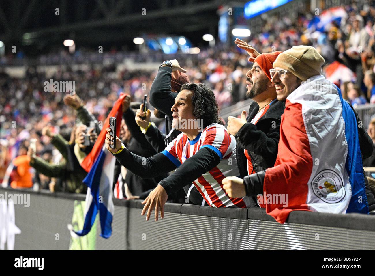 CHESTER, PA - NOVEMBER 15: Paraguay fans react during the international ...