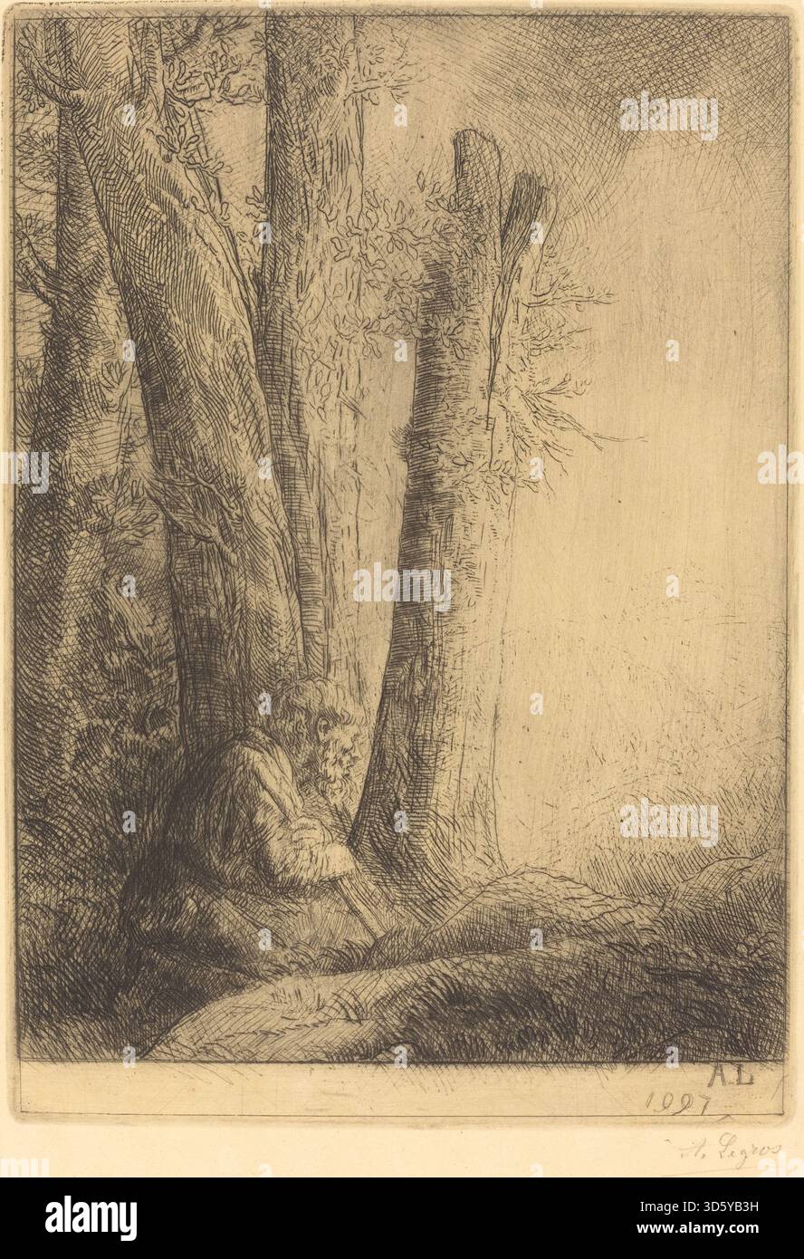 This drawing by Alphonse Legros depicts the Prodigal Son, showing a ...