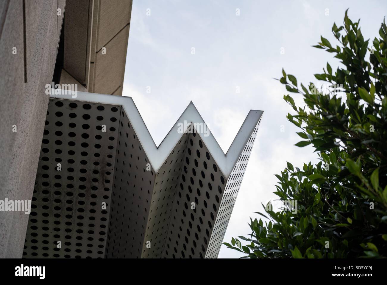 W logo transformed into metal awning outside the W Hotel in San ...