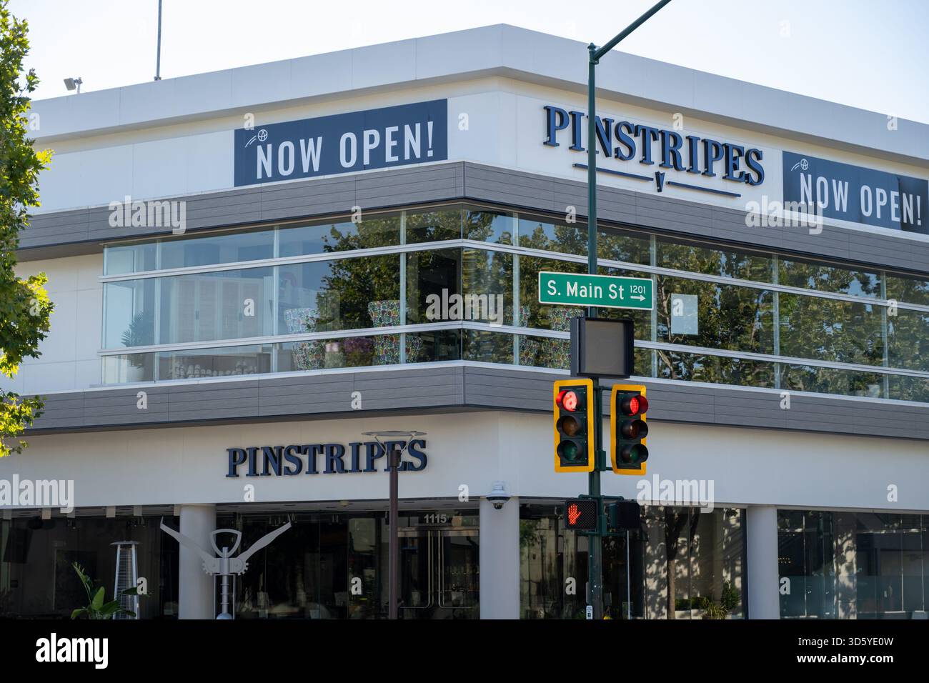 Pinstripes bowling alley with Now Open sign, Walnut Creek, California ...