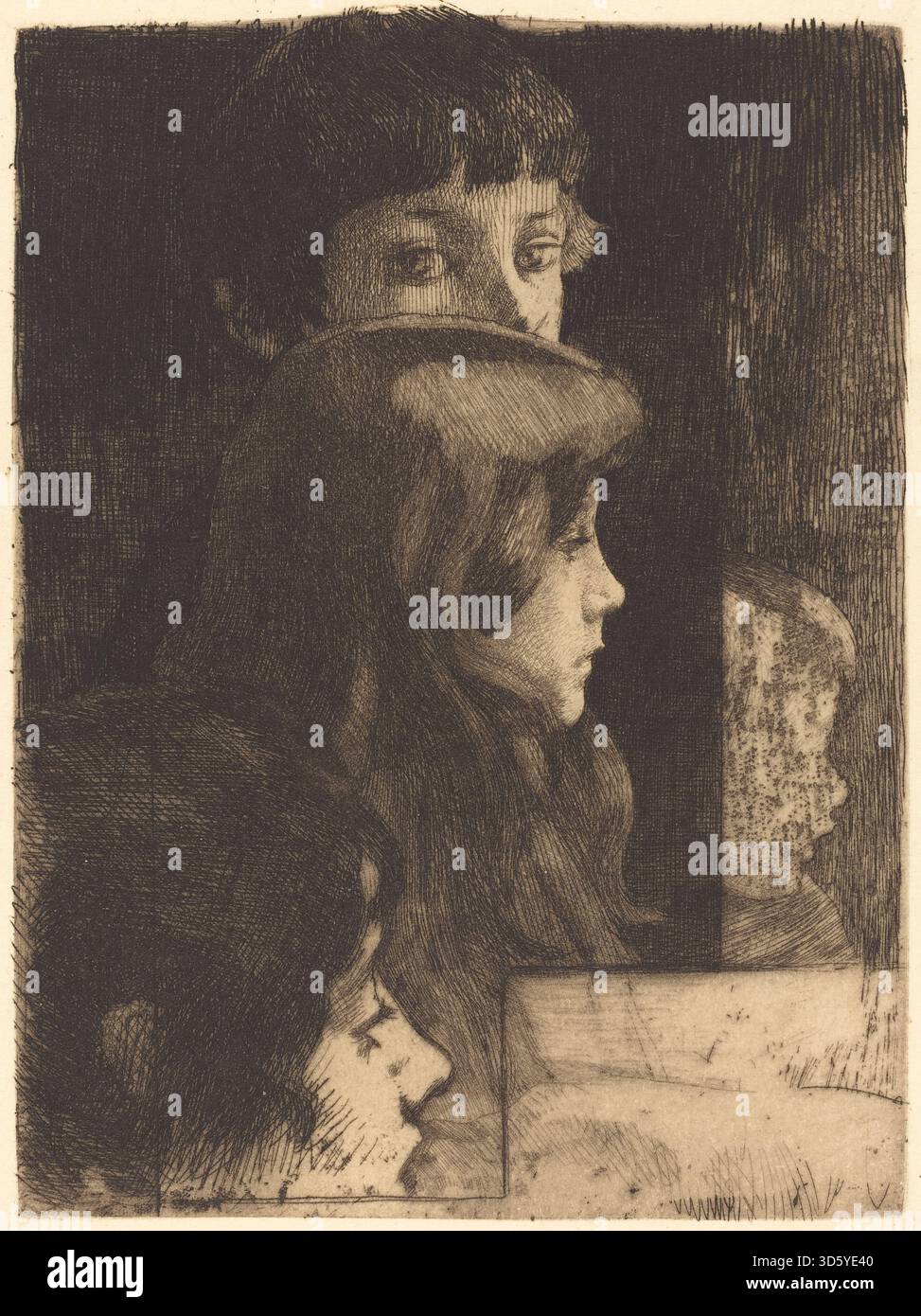 A Family, 1890, by Albert Besnard depicts a domestic scene with ...
