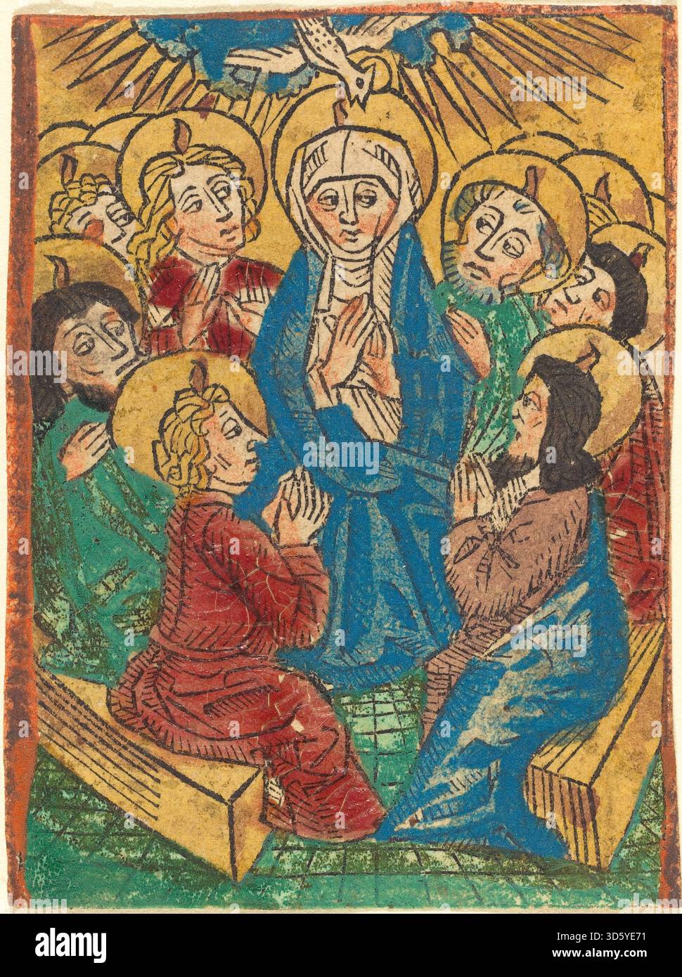 This c. 1490 German 15th-century painting depicts the Descent of the ...