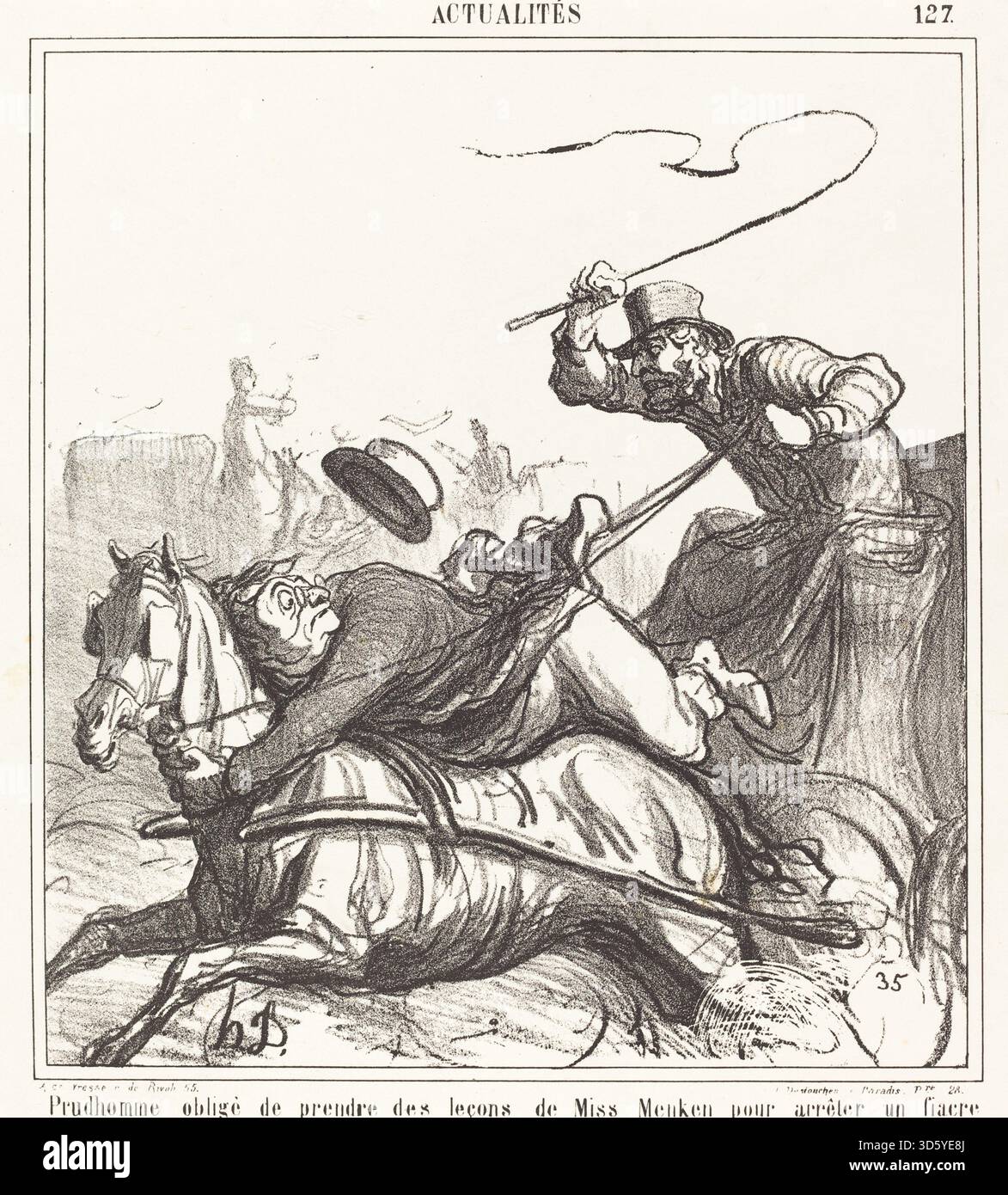 This 1867 lithograph by Honoré Daumier depicts Mr. Prudhomme receiving ...