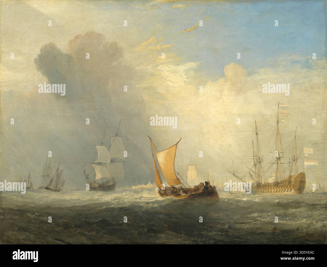 Rotterdam Ferry Boat by Joseph Mallord William Turner, 1833, depicts a ...