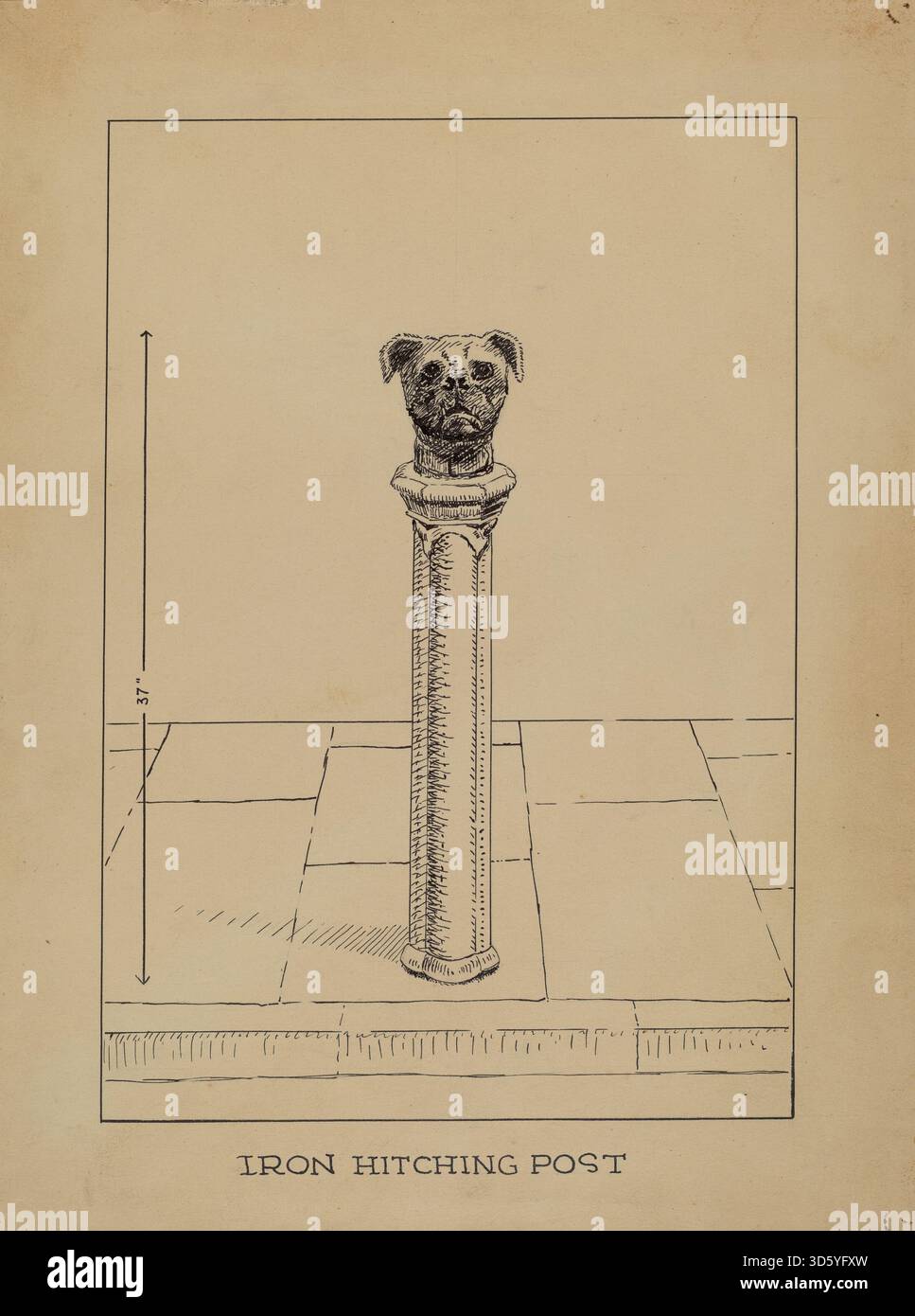 Cast iron hitching post by Lucien Verbeke, 1935–1942, designed for ...