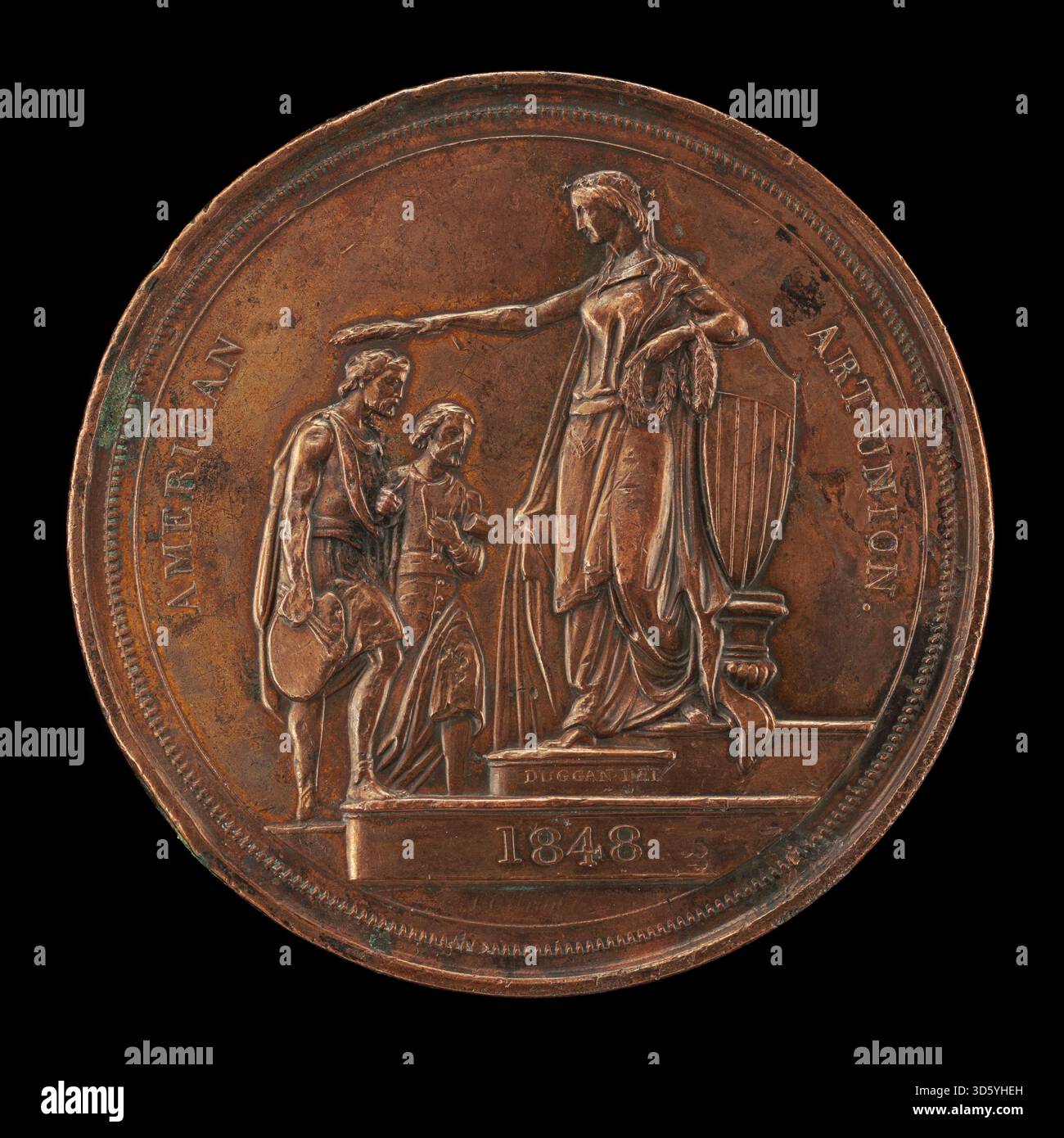 This 1848 reverse of Fame Crowning Painting and Sculpture, engraved by ...