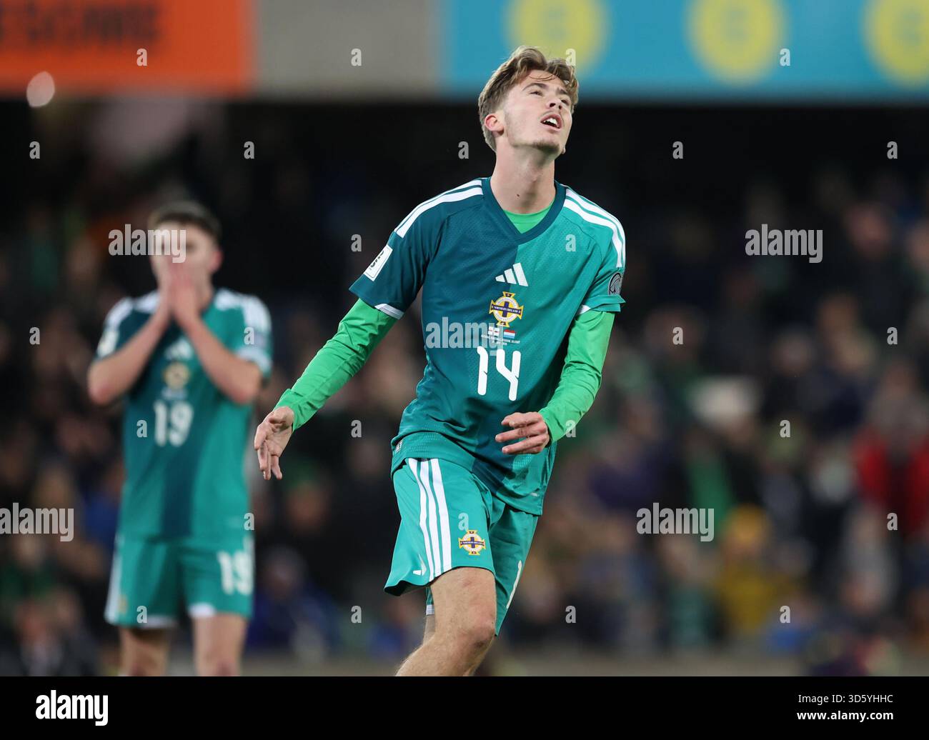 Northern Ireland's Isaac Price reacts during the FIFA World Cup ...