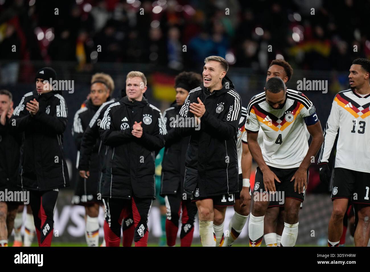 German players celebrate qualifying for the World Cup after beating ...