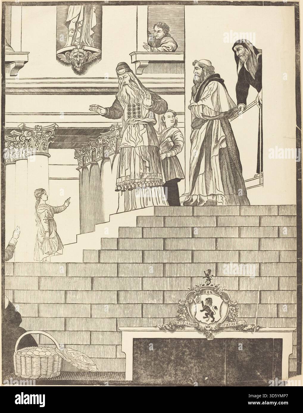 Engraving by John Baptist Jackson after Titian, 1742, showing the right ...