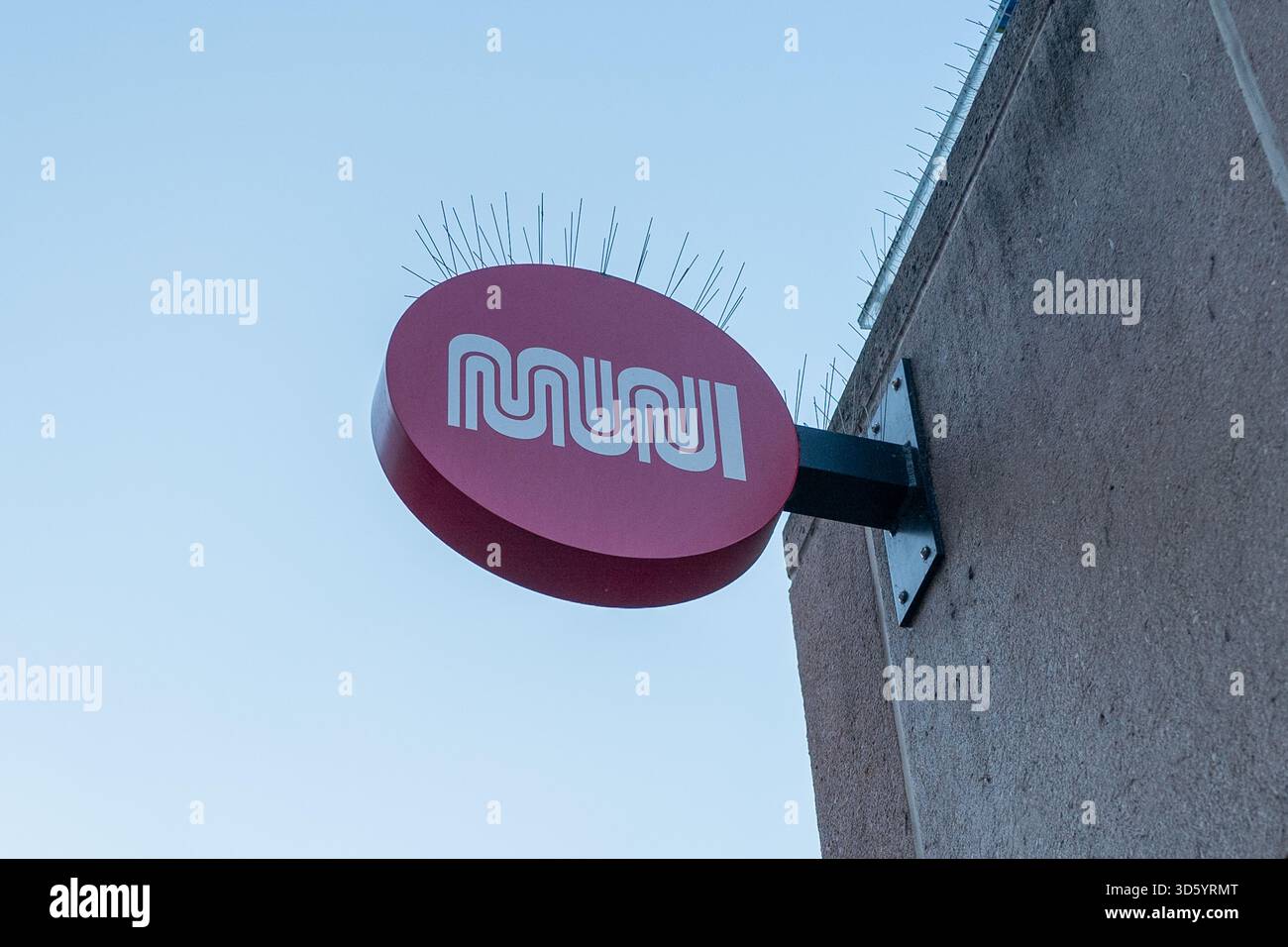 Close-up of sign with logo for MUNI in San Francisco, California ...