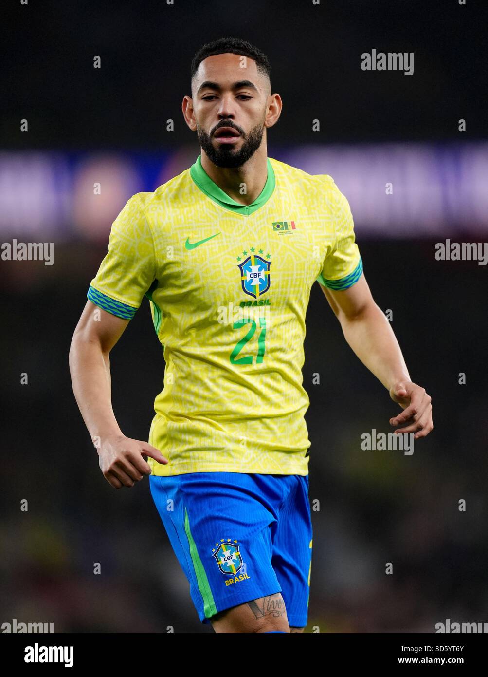 Brazil’s Matheus Cunha during an international match at the Emirates ...