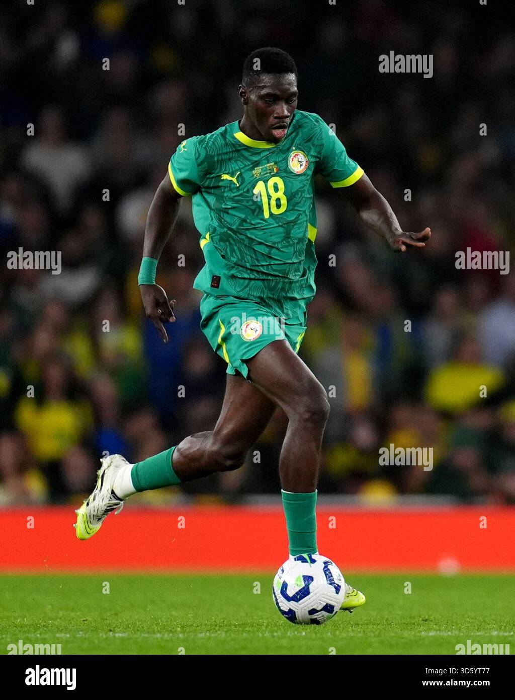 Senegal’s Ismaila Sarr during an international match at the Emirates ...