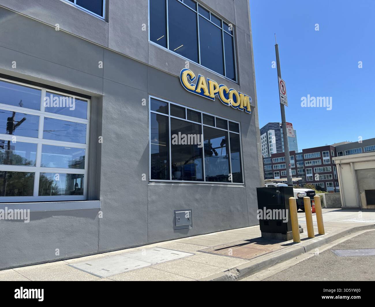 Capcom logo on office building facade in South Beach, San Francisco ...