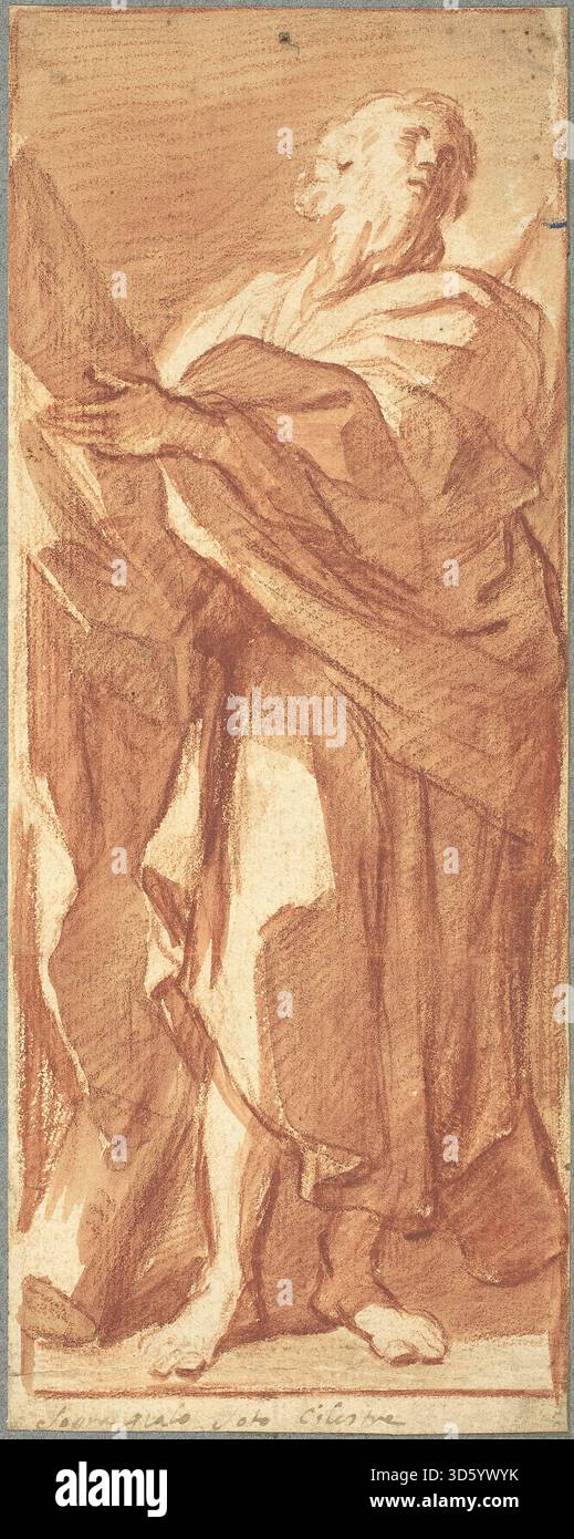 This 17th-century Bolognese engraving depicts Saint Andrew, showing him ...