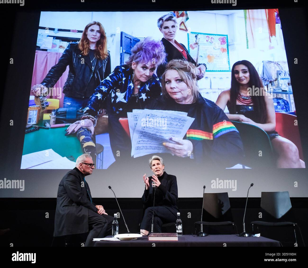 London, UK. 17 November 2025. Mark Kermode and Tamsin Greig on stage at ...
