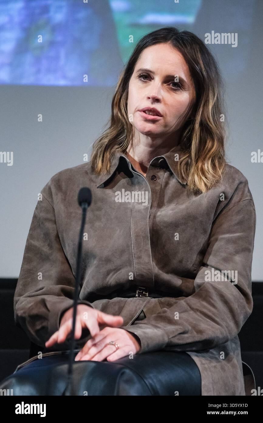 London, UK. 17 November 2025. Felicity Jones on stage at Mark Kermode ...