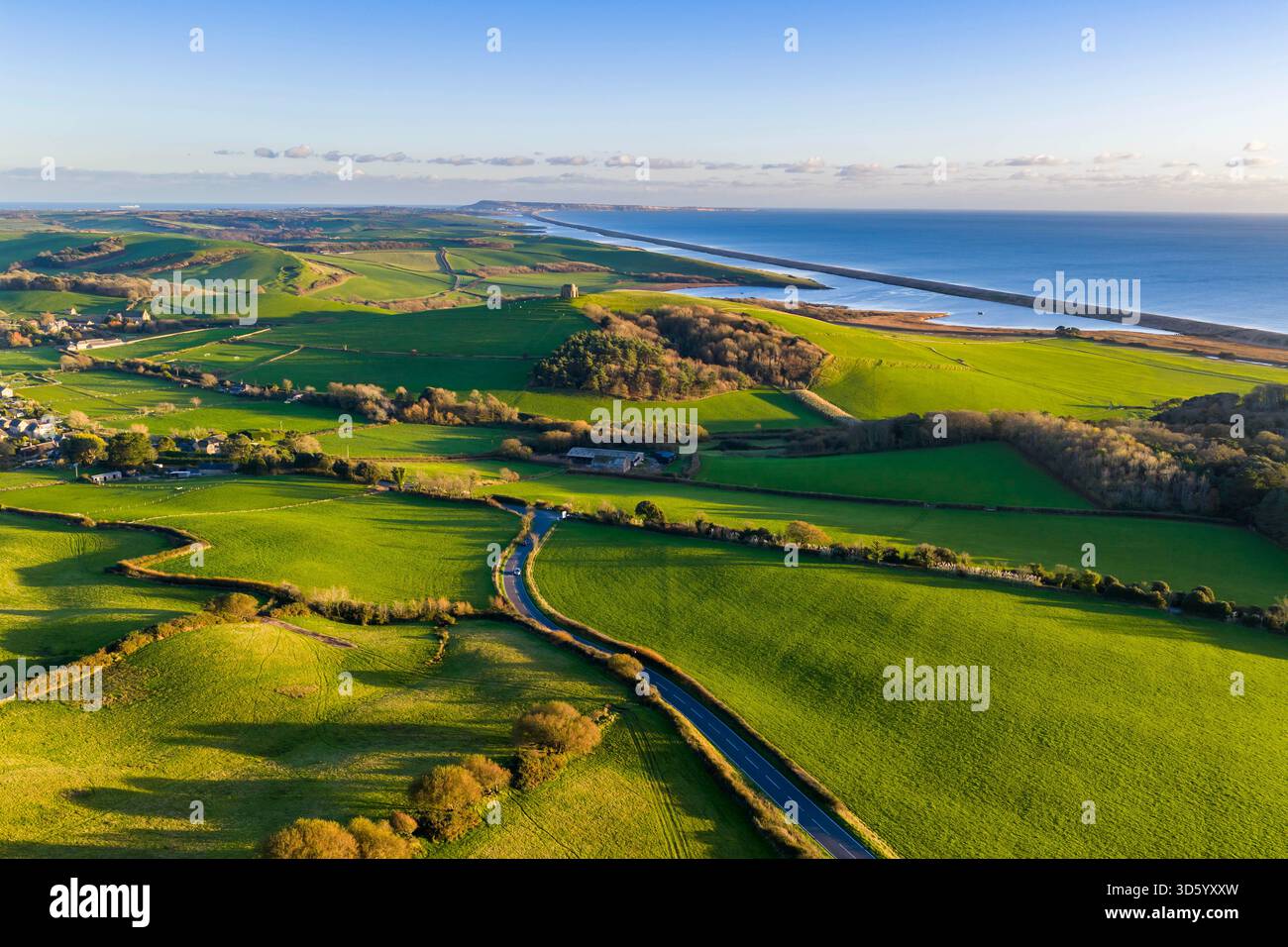 Abbotsbury, Dorset, UK. 17th November 2025. UK Weather: Aerial view of ...