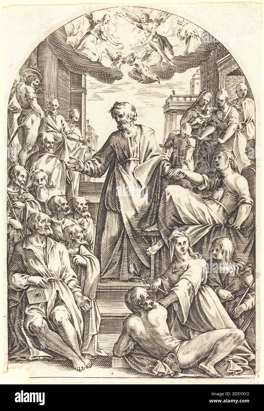 Engraving by Jacques Callot, 1608-1611, showing the biblical scene of ...