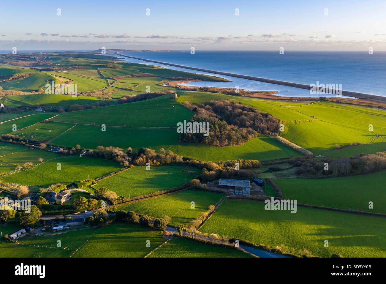 Abbotsbury, Dorset, UK. 17th November 2025. UK Weather: Aerial view of ...
