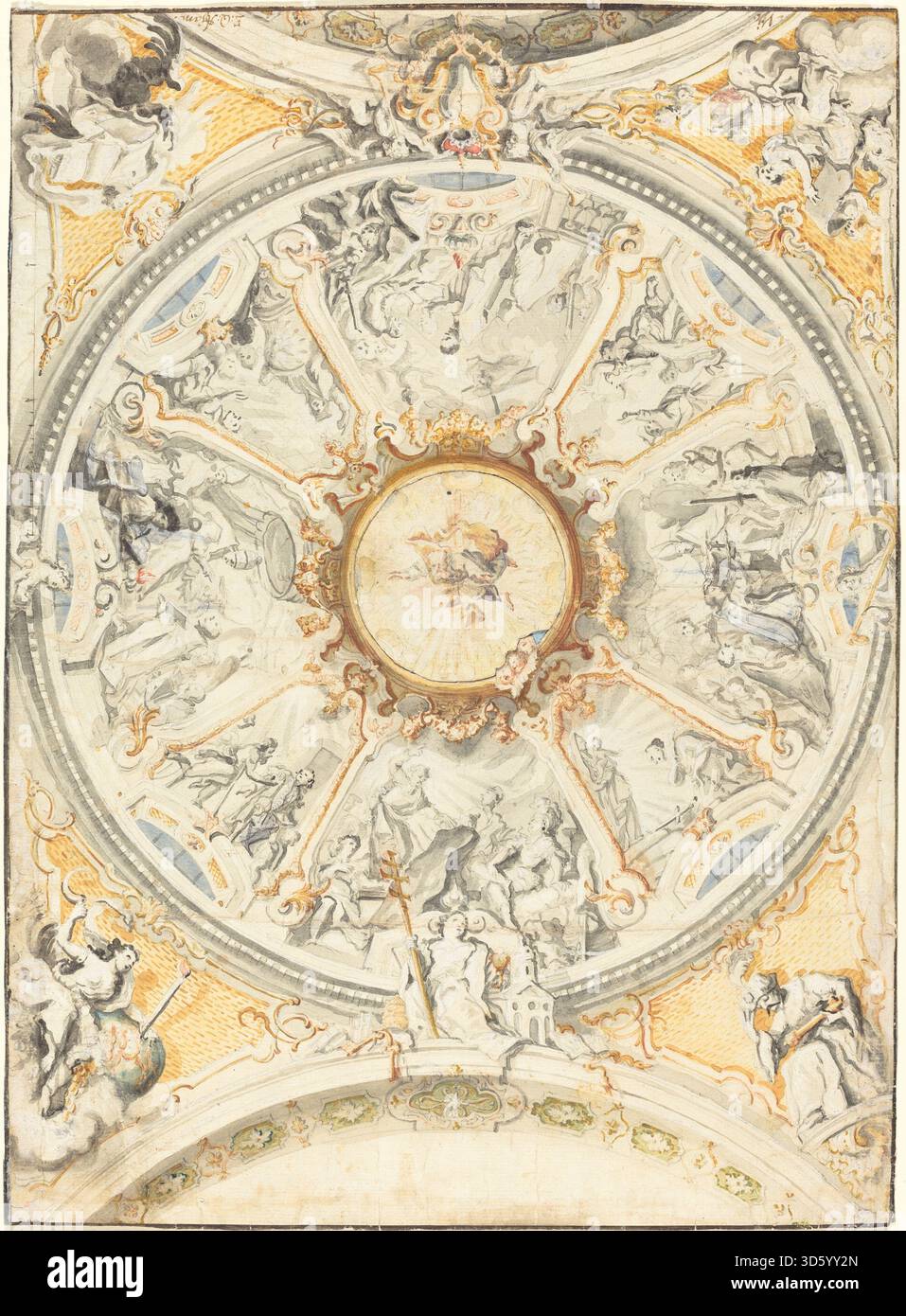 Baroque fresco cycle by Egid Quirin Asam depicting episodes from the ...