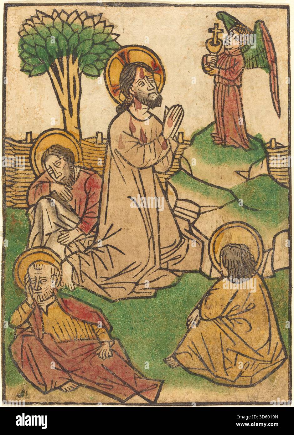 'The Agony in the Garden' by Ludwig of Ulm depicts Jesus praying in the ...