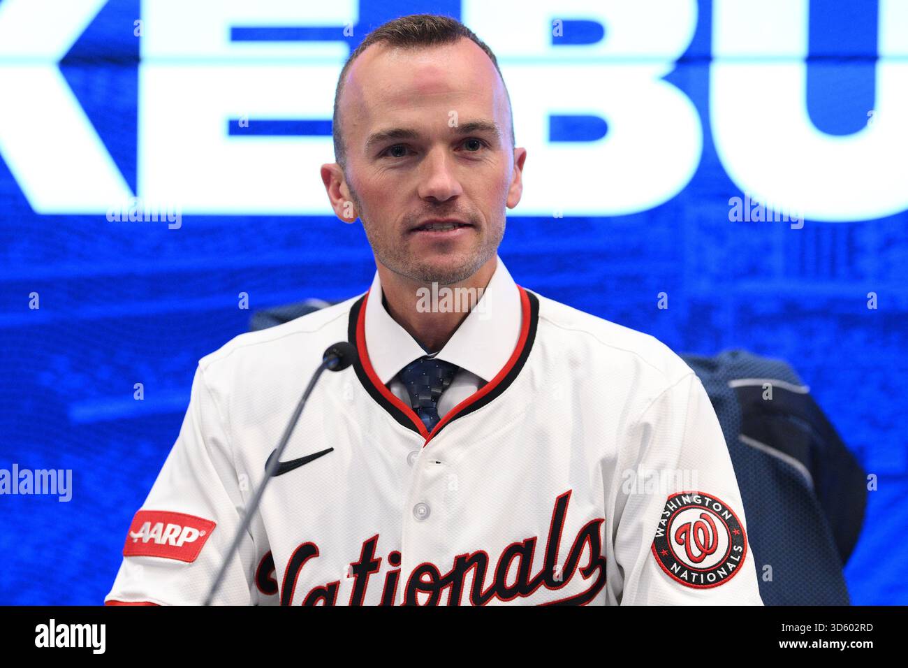 New Washington Nationals Manager Blake Butera speaks during a baseball ...