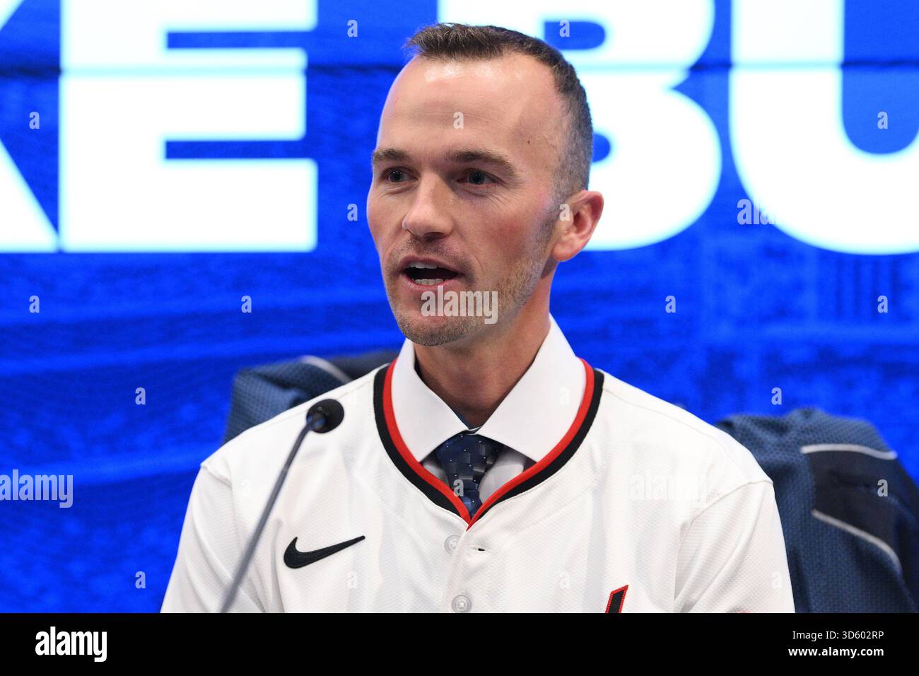 New Washington Nationals Manager Blake Butera speaks during a baseball ...