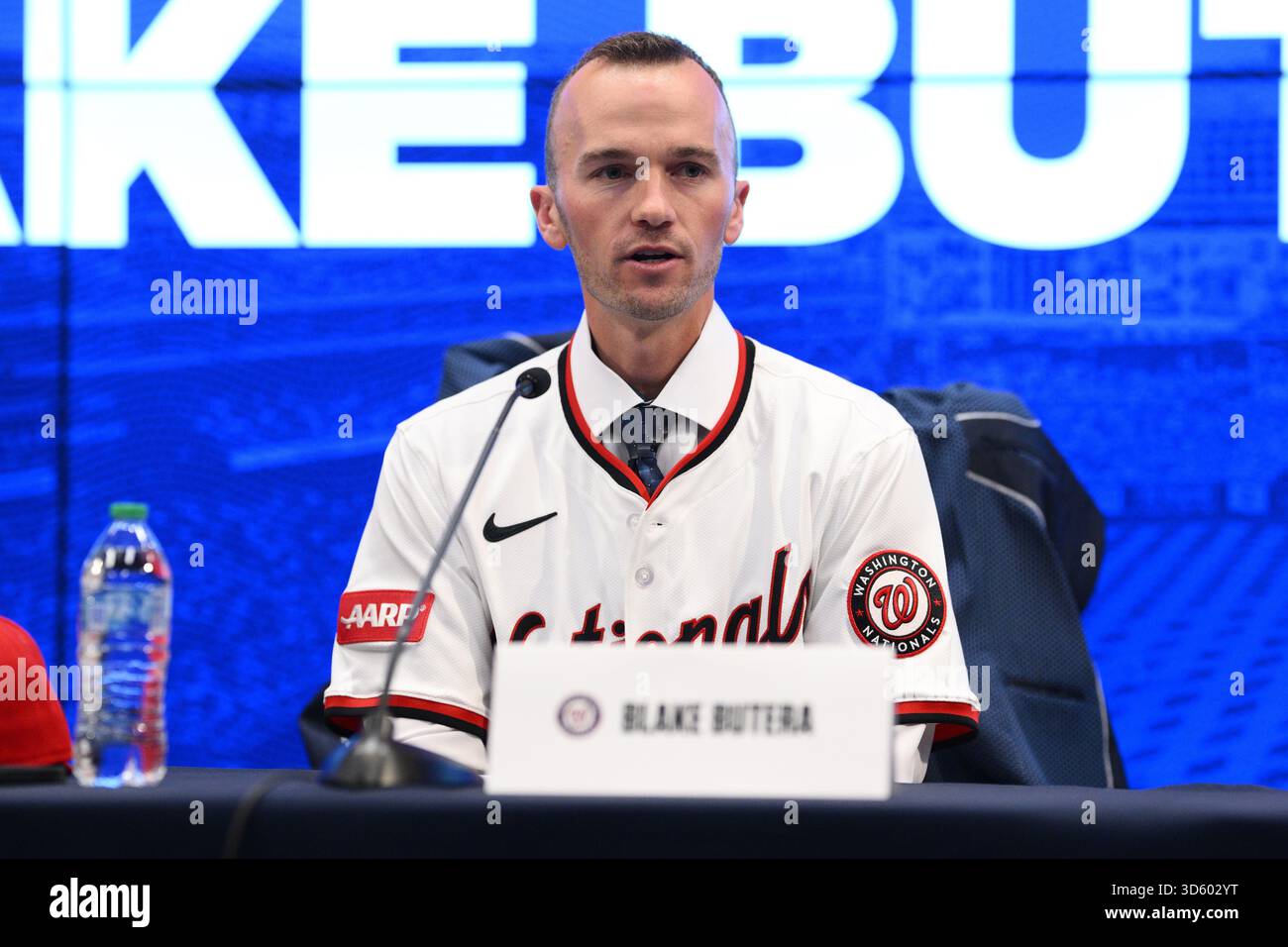 New Washington Nationals Manager Blake Butera speaks during a baseball ...