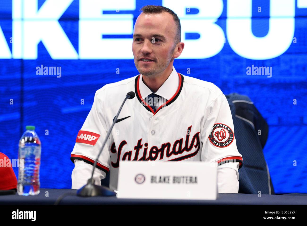 New Washington Nationals Manager Blake Butera speaks during a baseball ...