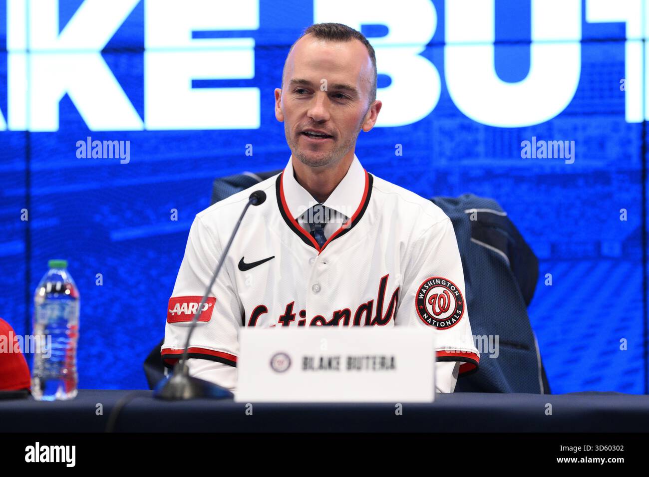 New Washington Nationals Manager Blake Butera speaks during a baseball ...