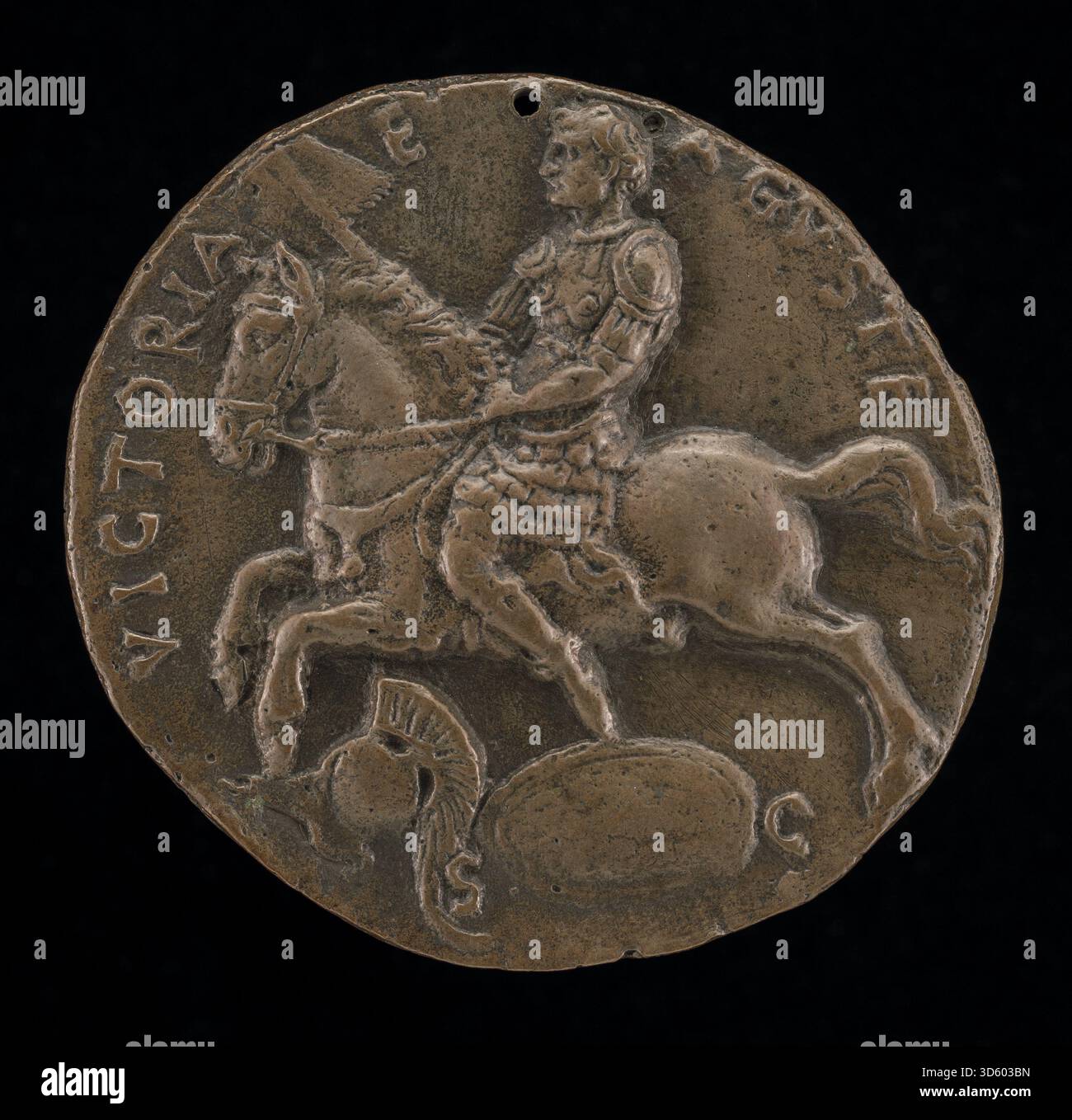 Reverse medal from the fourth quarter of the 15th century showing a man ...