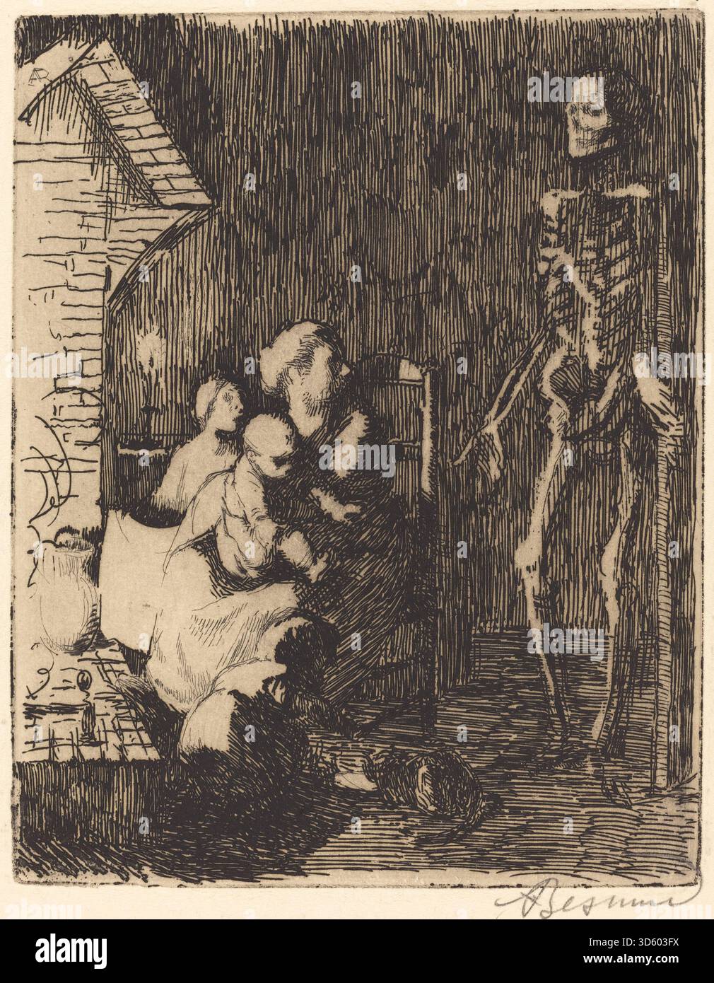 A 1900 painting by Albert Besnard titled Which One?, depicting a female ...