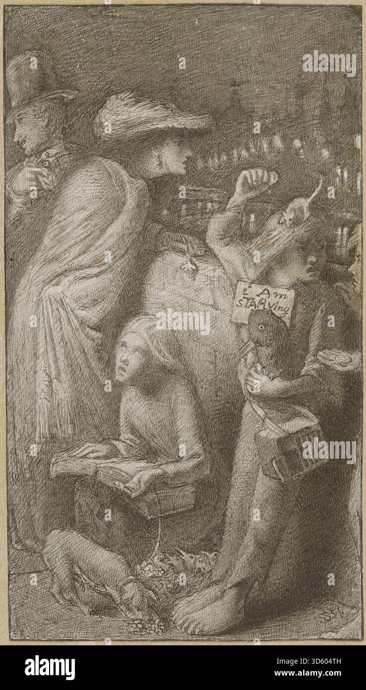 A watercolor and pencil drawing by Simeon Solomon from 1857 titled I Am ...