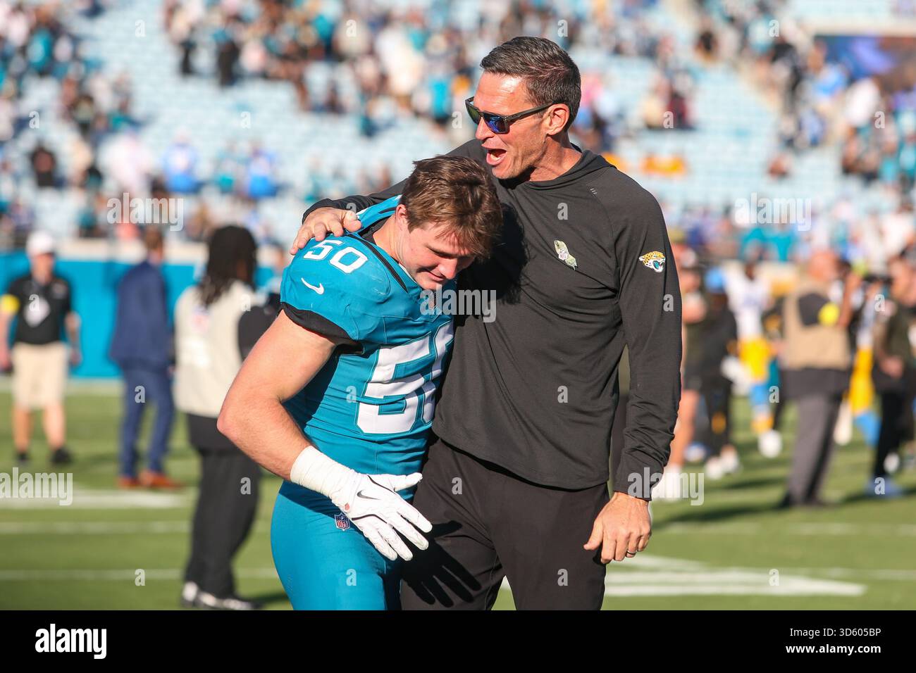 Jacksonville Jaguars linebacker Branson Combs and executive vice ...