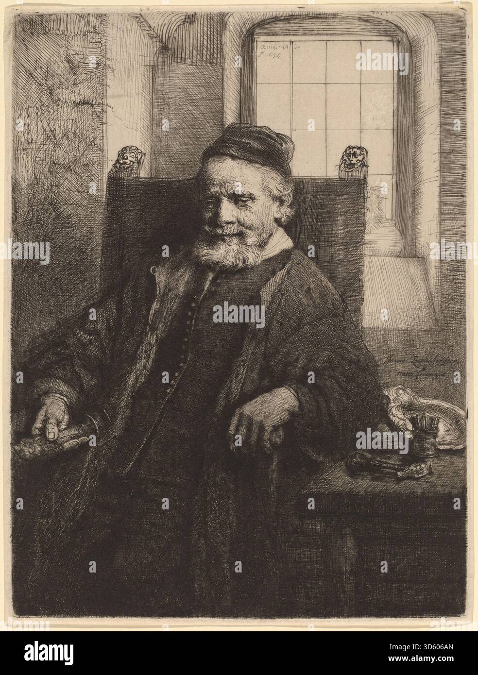 Jan Lutma is depicted in this 1656 oil portrait by Rembrandt van Rijn ...