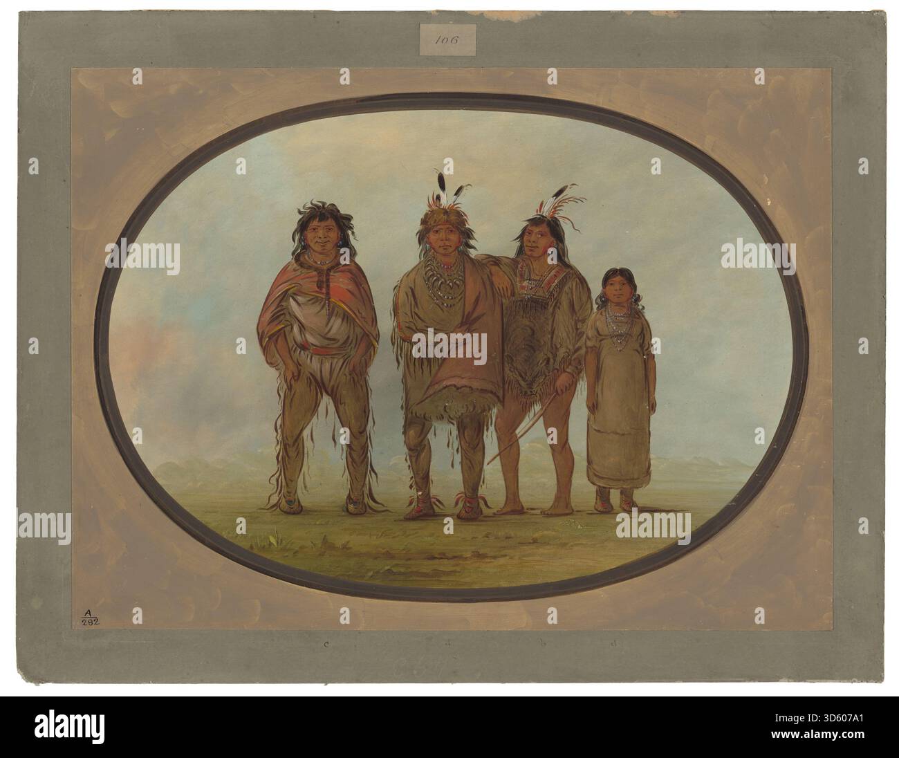 George Catlin's painting of four Dogrib Indians (1855–1869) shows the ...