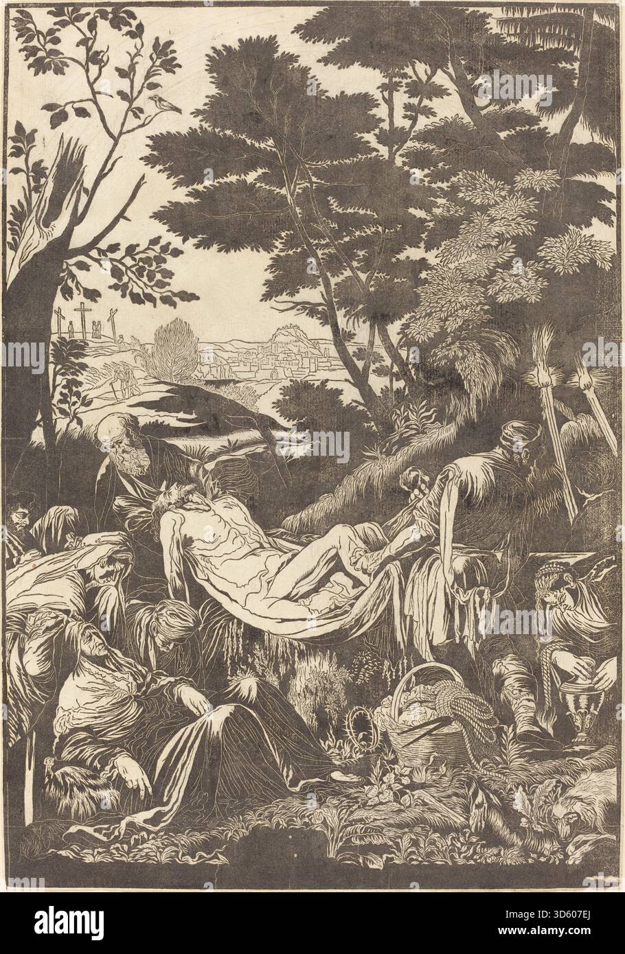 A 1739 chiaroscuro woodcut by John Baptist Jackson after Jacopo Bassano ...