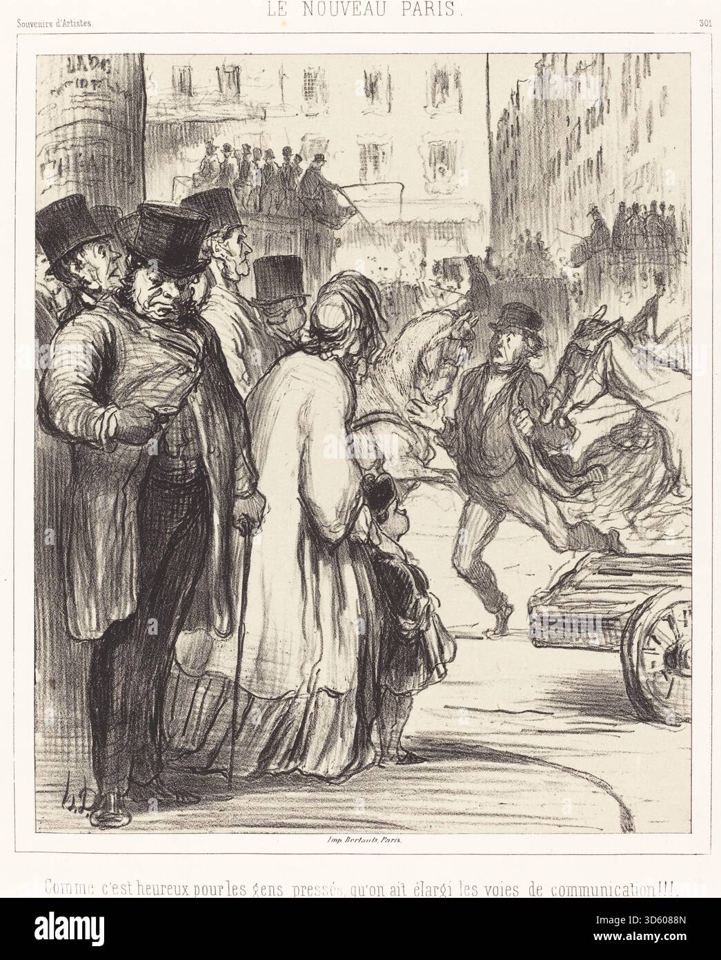 This 1862 artwork by Daumier depicts scenes of the modernized Paris ...