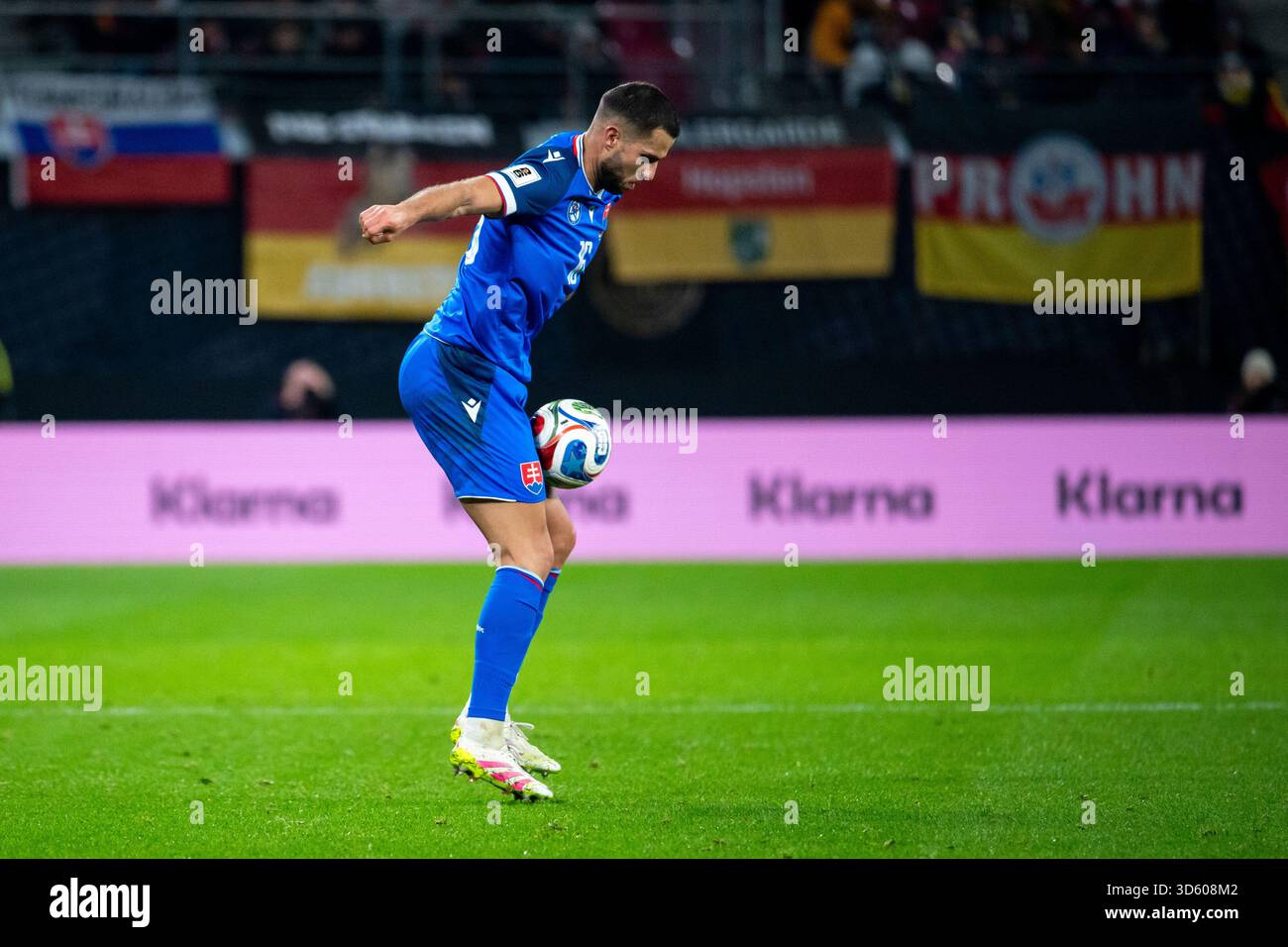 David Hancko (Slovakia, #16) on the ball, GER, Germany vs Slovakia ...