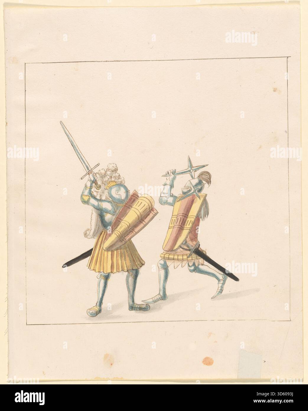 This c. 1515 German 16th-century Freydal manuscript presents foot ...