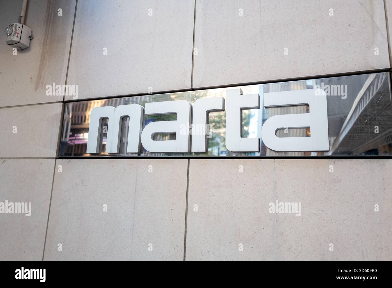 Metallic sign for MARTA train, Atlanta, Georgia, United States, October ...