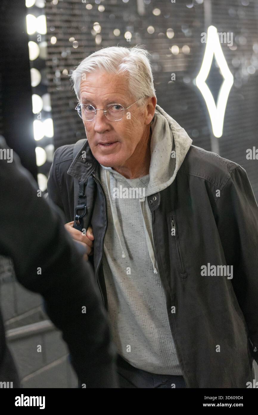 Las Vegas Raiders head coach Pete Carroll enters the stadium before ...