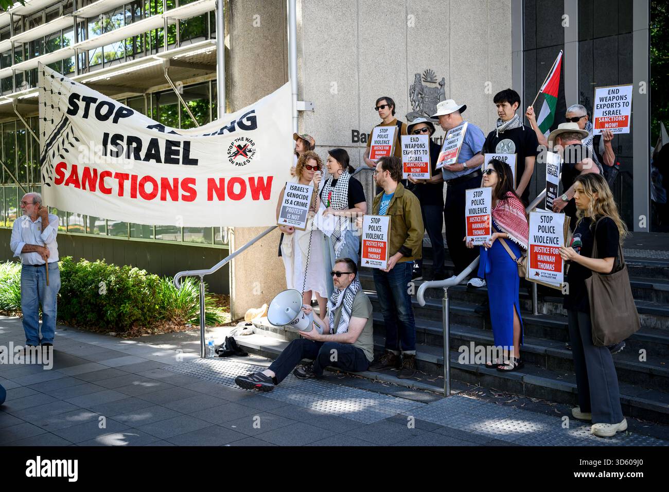 Supporters for Hannah Thomas protest outside Bankstown Local Court, in ...